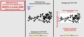 Designová-12 Motýl s kytkou, Samolepky na zeď