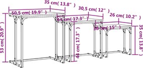 vidaXL Hnízdové konferenční stolky 3 ks hnědý dub kompozitní dřevo [837821]
