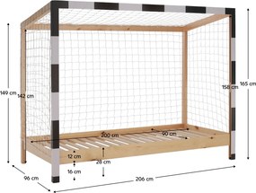 Montessori postel, přírodní/bílá/černá, 90x200, FUTAL