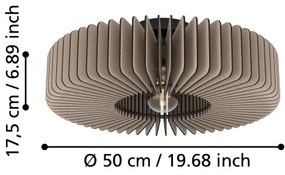 Eglo 900832 - Stropní svítidlo PALOMBAIA 1xE27/40W/230V šedá