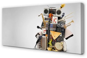 Obrazy na plátně Rádio mikrofon ukulele 120x60 cm