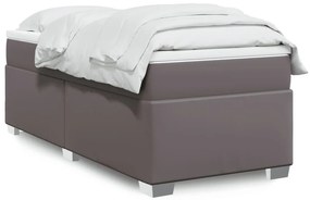 Box spring postel s matrací šedá 90x190 cm umělá kůže 3285191