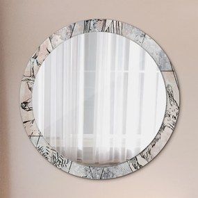 Kulaté dekorativní zrcadlo na zeď Abstry zvířata fi 90 cm