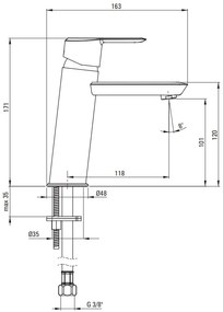 Deante Arnika, stojánková umyvadlová baterie, titanová, DEA-BQA_D20M