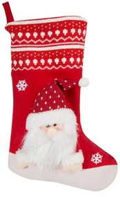 VÁNOČNÍ PONOŽKA NA KRB SANTA 50 CM VZOROVANÁ