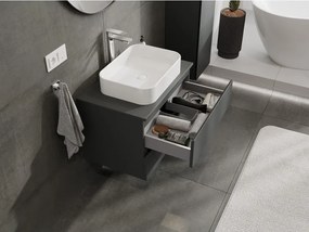 Mexen Orio, koupelnová skříňka 70 cm s horní částí, 2 zásuvky, grafitová matná, 91A10-07047-2-BFFC66