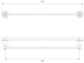 OMNIRES AL53216CR - Nástěnný věšák na ručníky ART LINE 65 cm lesklý chrom