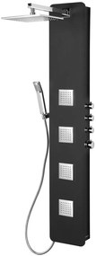 Polysan SPIRIT SQUARE termostatický sprchový panel nástěnný, 250x1550mm, černá - 81251