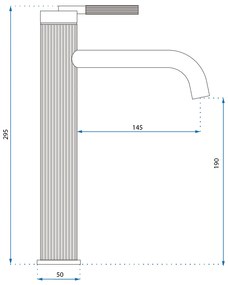 Rea Argon, vysoká umyvadlová baterie h-295, broušená ocel, REA-B6450