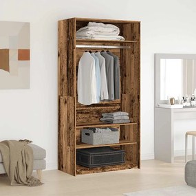Šatní skříň old wood 100 x 50 x 200 cm kompozitní dřevo 3318624