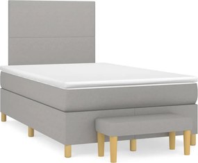 Box spring postel s matrací světle šedá 120 x 200 cm textil 3136981