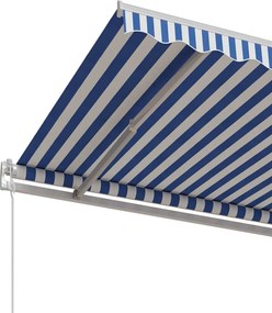Automatická zatahovací markýza 500 x 350 cm modrobílá 3069026