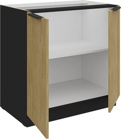 CREMONA cc | dolní skříňka 80 D 2F policová | 80 cm | černá/cremona