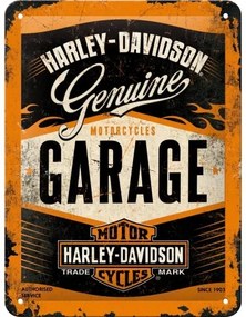Plechová cedule Harley Davidson - Garage, (15 x 20 cm)