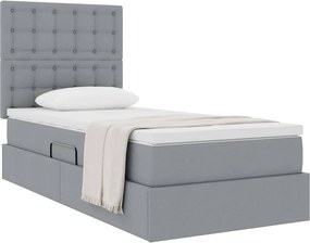 Postel s úložným prostorem a matrací Světle šedá 90 x 200 cm 3371880