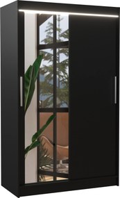 ADRK Furniture Posuvná skříň se zrcadlem a LED osvětlením BARIO 120 ADRK-SW-BAR-B-120+L
