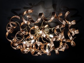 Metal Lux 205.380.14 Astro Copper, stropní designové svítidlo v průměru 80cm, 6x40W, měděné sklo, zlato 24K