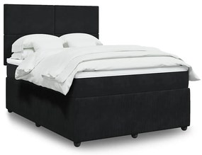 Box spring postel s matrací černá 140 x 190 cm samet 3292330