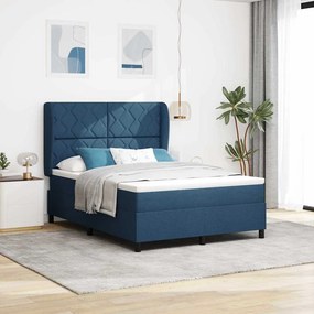Postel s boxspringem s čelo Modrá 160 x 200 cm textil 3340640