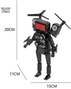 Skibidi Toilet figurky - stavebnice Varianta: č. 630 - 185 ks