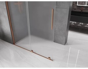 Mexen Velar, sprchová zástěna s posuvnými dveřmi Walk-in 130 x 200 cm, 8mm sklo námraza, růžové zlato, 871-130-000-33-60