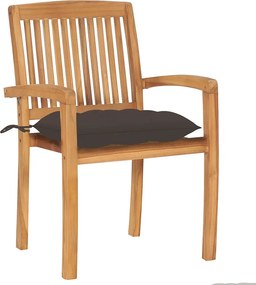 Stohovací zahradní židle s poduškami 4 ks masivní teak 3073263