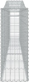 Klenuté gabionové koše 2 ks 400x30x80/100 cm pozinkované železo 3145813
