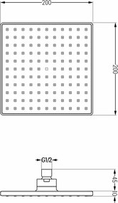 Mexen Uno DR45, podomítková sprchová sestava s dešťovou sprchou + Box, černá, 71435DR45-70