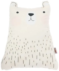 Bílý dětský polštářek s příměsí bavlny Mike & Co. NEW YORK Pillow Toy Bear Cute, 22 x 30 cm