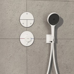 Hansgrohe ShowerSelect Comfort S, termostat pod omítku pro 1 spotřebič a další výtok, bílá matná, HAN-15562700