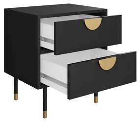 Noční stolek Tevois 2SZ, Barva dřeva: černá