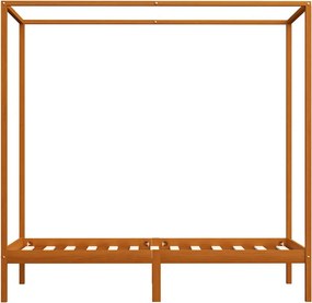 Rám postele s nebesy medově hnědý masivní borovice 100 x 200 cm 283257