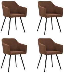 vidaXL Jídelní židle 4 ks hnědé textil