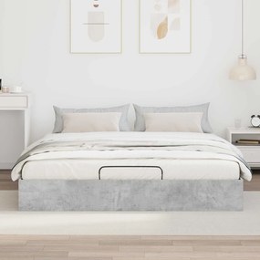 Ottoman postel Betonově Šedá 160 x 200 cm Dřevěný materiál 3409216