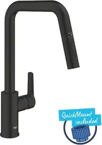 Grohe QuickFix Start - Dřezová baterie s výsuvnou sprškou matná černá