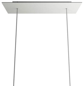 creative cables Obdélníkový XXL stropní baldachýn ROSE ONE, 675 x 225 mm, 2 otvory Barva komponentu: Matná bílá dibond, Barva montury: Bílá