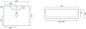 Rea Demi Mini, umyvadlo na desku 410x310x130 mm, imitace kamene-Aiax Shiny, REA-U6504
