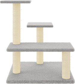 Škrabadlo pro kočky se sisalovými sloupky světle šedé 61 cm 172086