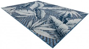 Dywany Łuszczów, Kusový koberec Botanic 65242 Feathers navy – na ven i na doma, 157x220, modrá, chodba / předsíň