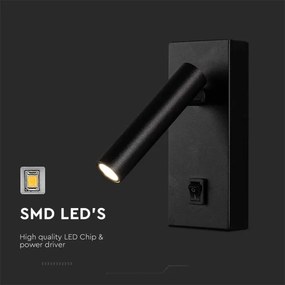 LED Nástěnné bodové svítidlo LED/2W/230V 4000K černá