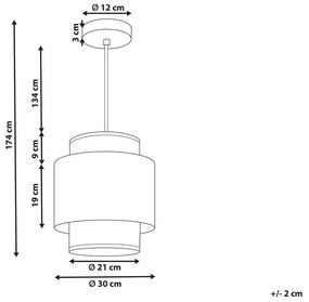 Ratanová závěsná lampa přírodní/hořčicová BOERI Beliani