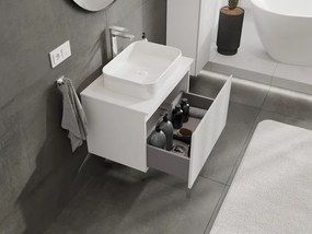 Mexen Rivel, koupelnová skříňka pod umyvadlo 70 cm, 1 zásuvka, drážkovaná, bílá matná, 91A20-07047-1-BF01