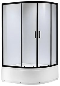 BPS-koupelny Asymetrický sprchový kout MAJA BL R 115x85 cm pravý, černá/transparent v setu s hlubokou sprchovou vaničkou