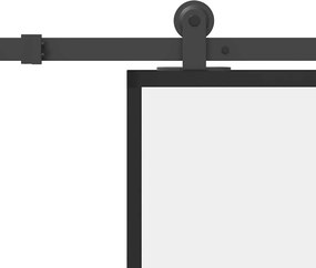Posuvné dveře s kováním 76x205 cm ESG sklo a hliník 3332803