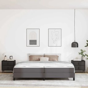 Rám postele s matrací Šedá 200 x 200 cm textil 3398651