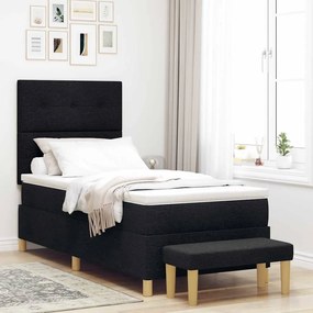 Postel s boxspringem s čelo Černá 200 x 80 cm textil 3344256