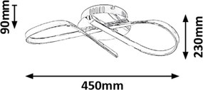 Rabalux Chromové stropní LED svítidlo Aniela 450mm 20W 2187