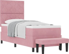 Postel s boxspringem s čelo Růžová 200 x 80 cm samet 3344545