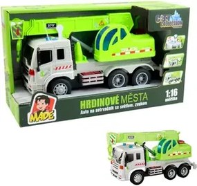 MaDe 14282 - Auto jeřáb na setrvačník, se světlem a zvukem, na baterie