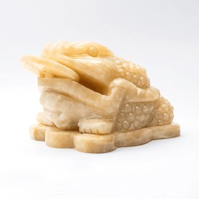 Milujeme Kameny Kalcit žlutý - třínohá žába - soška Feng shui - malá